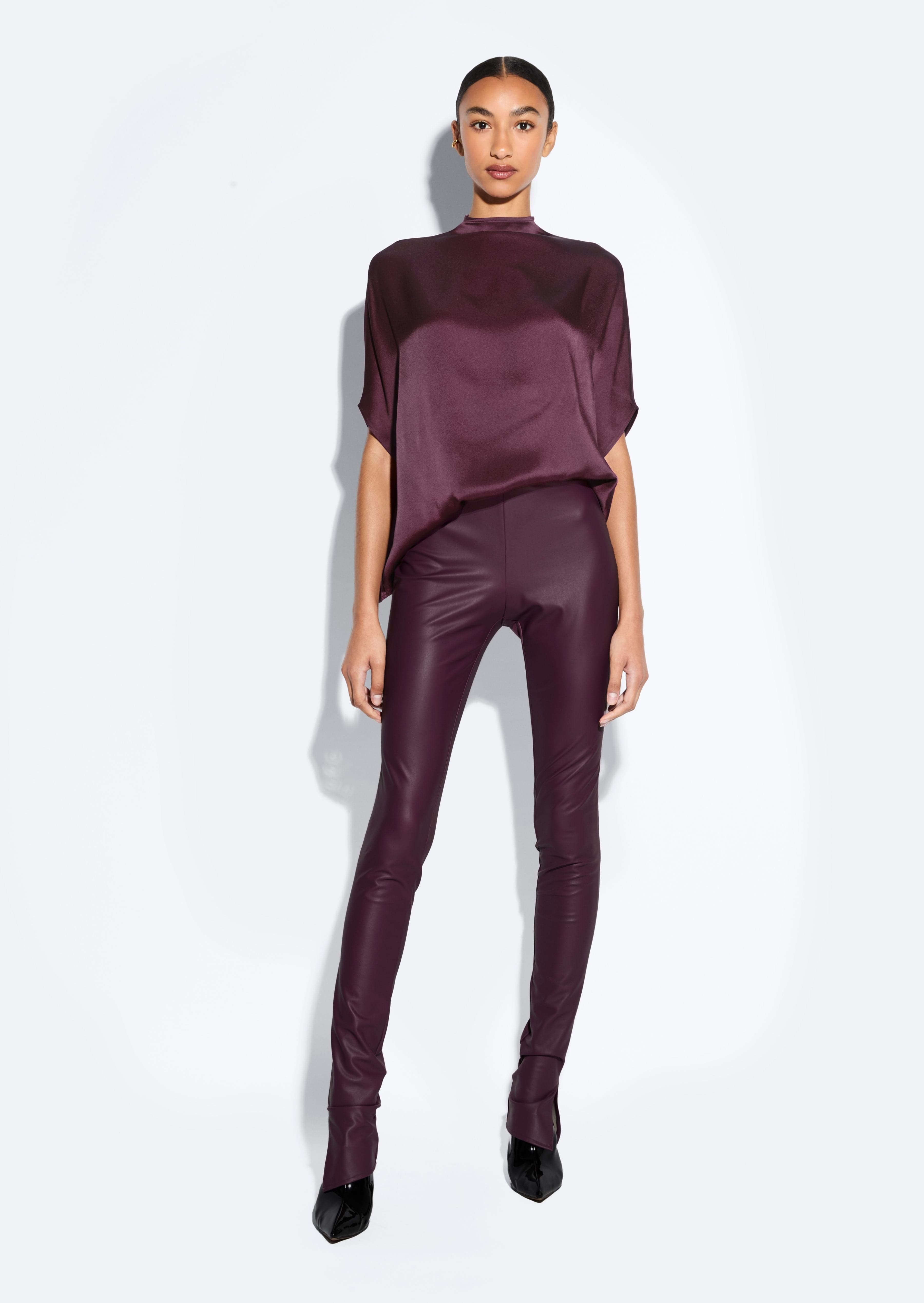 Leather split hem pants store