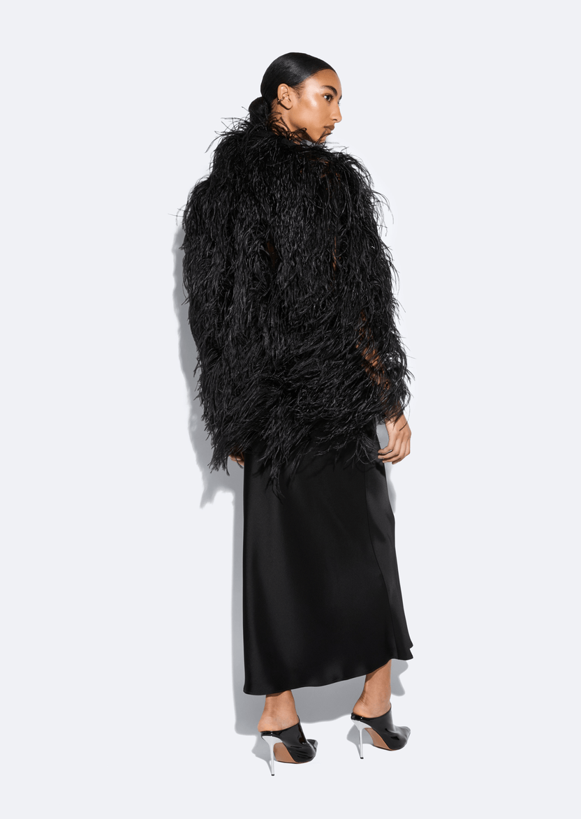 Marbled Feathers Jacket in Black Black | LAPOINTE