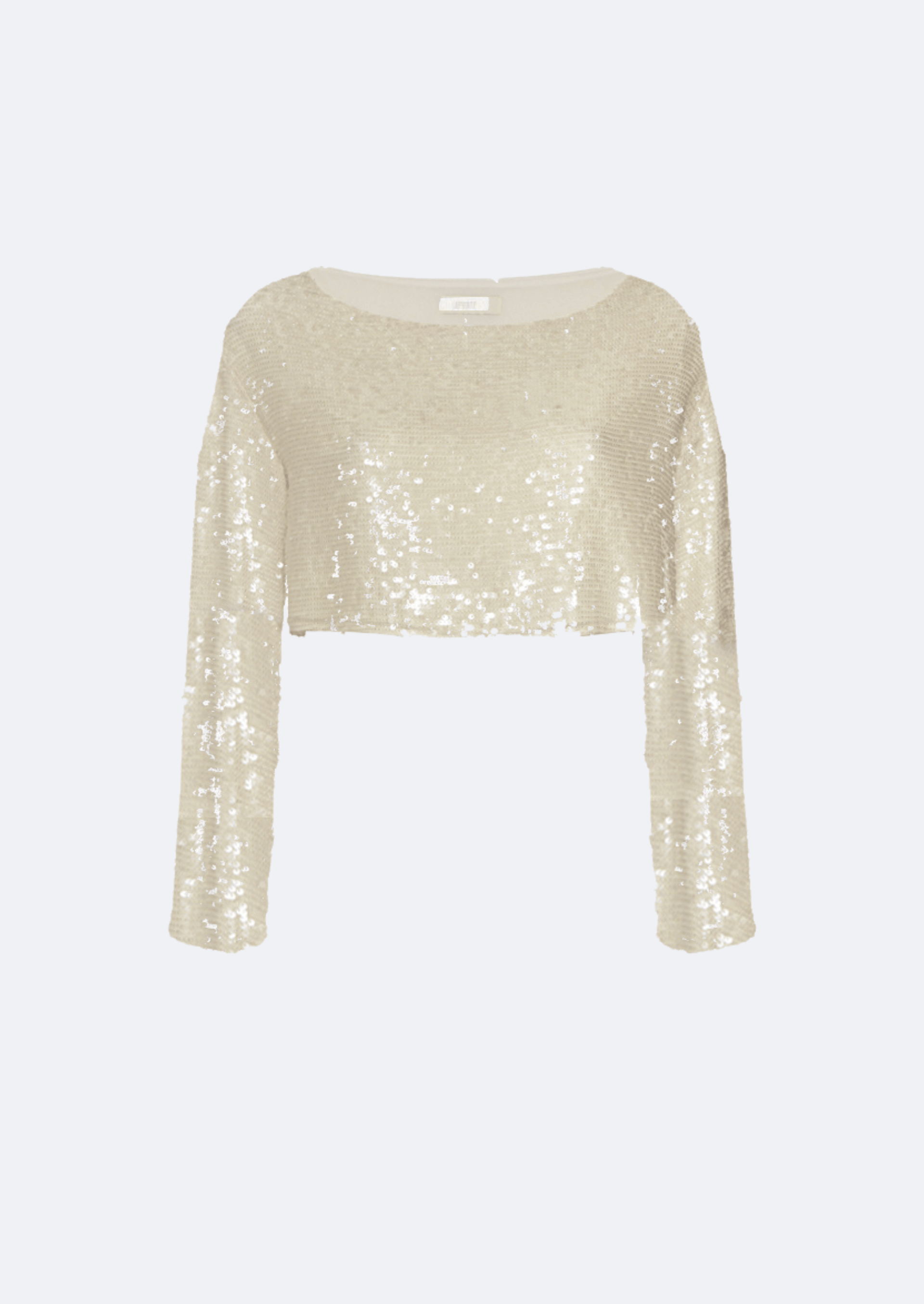Sequin Cropped Top in Cream Cream | LAPOINTE